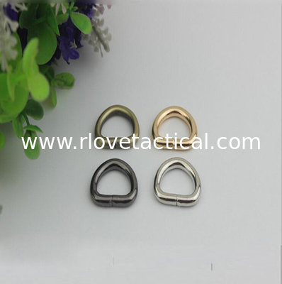China cheap factory 17mm light gold metal wire iron D Ring for bags strap