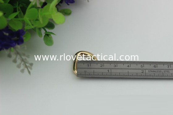 China cheap factory 17mm light gold metal wire iron D Ring for bags strap