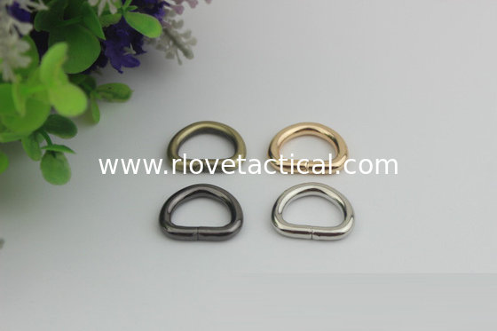 China cheap factory 17mm light gold metal wire iron D Ring for bags strap