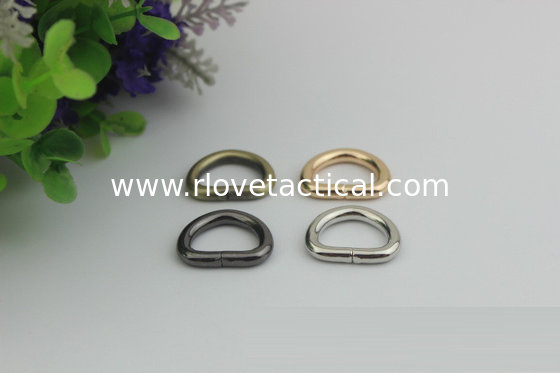 China cheap factory 17mm light gold metal wire iron D Ring for bags strap