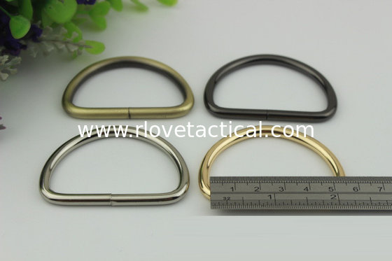 Good quality barrel plating handbags iron wire d ring 52mm,nickel metal d ring buckle