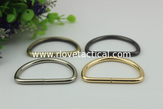 Good quality barrel plating handbags iron wire d ring 52mm,nickel metal d ring buckle