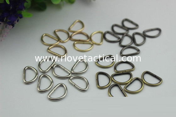 Supply handbag metal welded d ring,various colors wire iron metal d ring 13mm