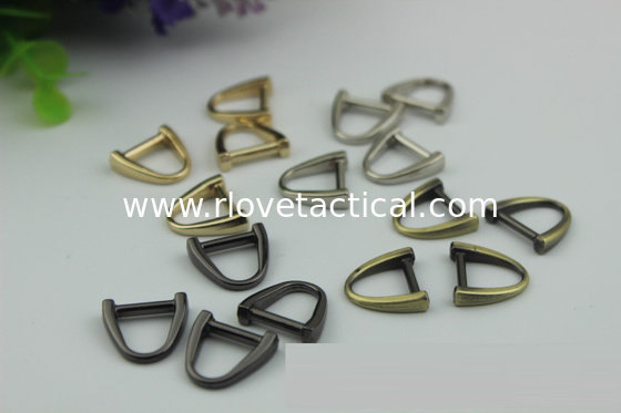 Best fashion gun metal color zinc alloy d ring,11mm metal bag d ring