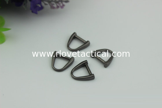 Best fashion gun metal color zinc alloy d ring,11mm metal bag d ring