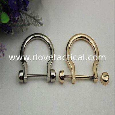 Custom top quality light gold and nickel color metal d-ring,can removeble d buckle 42*47mm