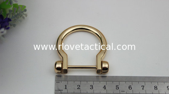 Custom top quality light gold and nickel color metal d-ring,can removeble d buckle 42*47mm