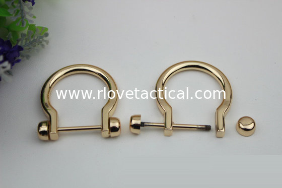 Custom top quality light gold and nickel color metal d-ring,can removeble d buckle 42*47mm