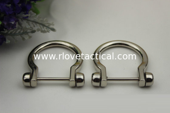Custom top quality light gold and nickel color metal d-ring,can removeble d buckle 42*47mm