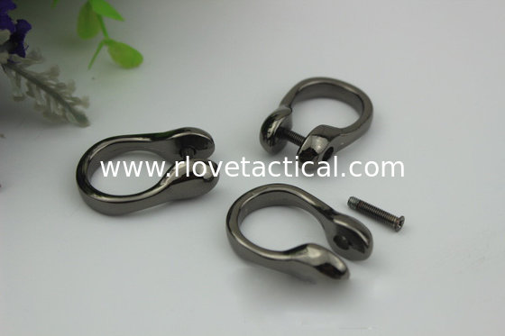 Wholesale light gold & gun metal color hanging plating metal removeble d ring strap buckle for bags