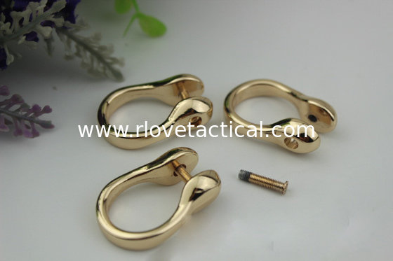 Wholesale light gold & gun metal color hanging plating metal removeble d ring strap buckle for bags