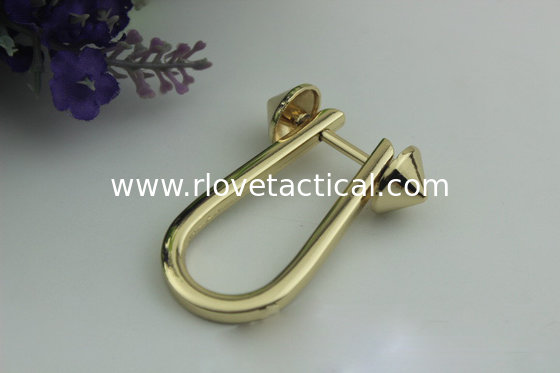 OEM novelty design fashion classical wild zinc alloy can removeble metal d shape bag accessories