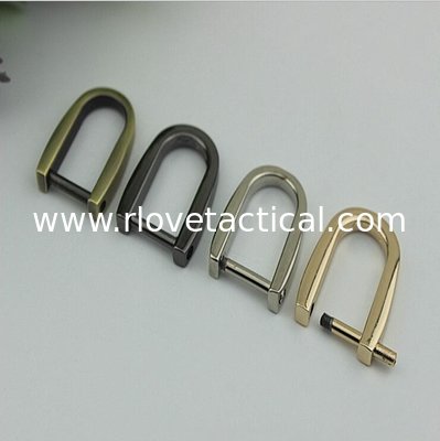 Simple design various colors removeble zinc alloy 15mm D ring strap metal buckles for handbag