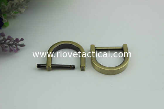 Classical design removeble light gold 20mm D ring buckle,hanging plating bag d-ring