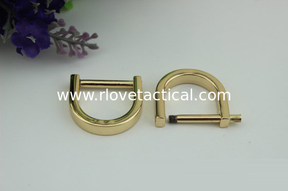 Classical design removeble light gold 20mm D ring buckle,hanging plating bag d-ring