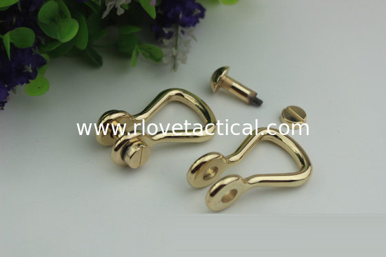 Factory manufacturing handbag light gold metal d ring strap buckle with nickel free