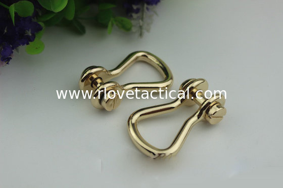 Factory manufacturing handbag light gold metal d ring strap buckle with nickel free