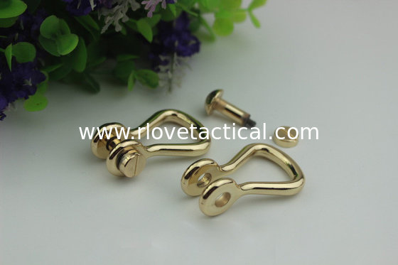 Factory manufacturing handbag light gold metal d ring strap buckle with nickel free