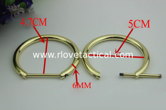 2018 Shiny gold big metal adjustable strap d buckle 30 mm for handbag