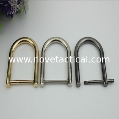 Custom made big zinc alloy 28 mm removable metal D ring buckle with polishing