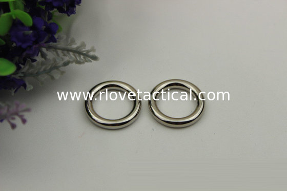 Top quality zinc alloy shiny nickel 20 mm metal o ring buckle for handbags