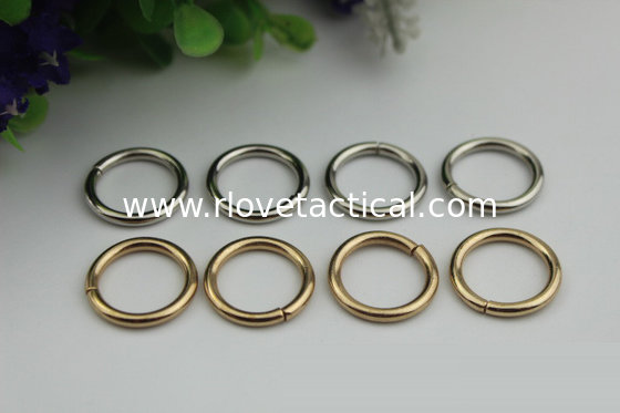 Factory custom small simple light gold round wire iron buckle 15 mm