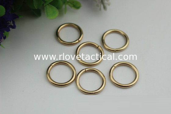 Factory custom small simple light gold round wire iron buckle 15 mm