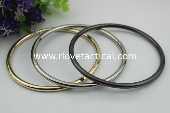 Bag Harware Nickel Color 100 MM Iron Wire Metal Welded O Rings With Nickel Free