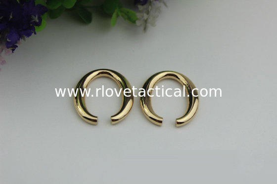 Handbag Accessories Zinc Alloy Open Oval Shape Light Gold Metal Ring Buckles Design