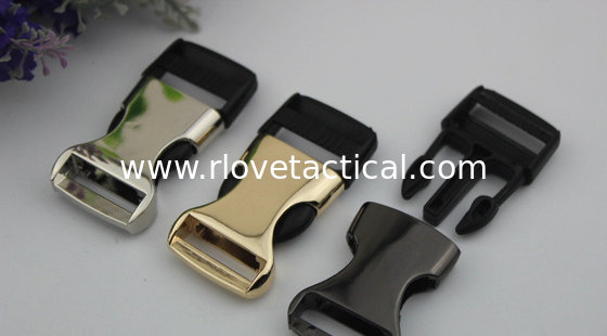 Novelty Design Zinc Alloy And Plastic Nickel Color 1 Inch Fast Release Metal Buckles For Pet Accessories