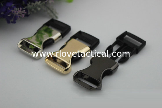 Novelty Design Zinc Alloy And Plastic Nickel Color 1 Inch Fast Release Metal Buckles For Pet Accessories