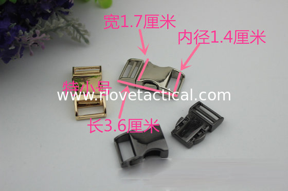 Dog Collar Accessories Zinc Alloy Gunmetal Color Small Size 14 Mm Metal Fast Quickly Buckles For Strap