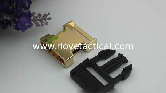 Wholesale factory bag accessories custom light gold  quick release metal belt buckle for backpack