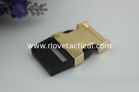 Wholesale factory bag accessories custom light gold  quick release metal belt buckle for backpack