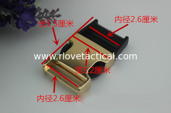 Wholesale factory bag accessories custom light gold  quick release metal belt buckle for backpack