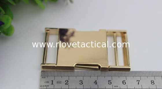 High quality zinc alloy 32 mm light gold fast release buckle for bag parts