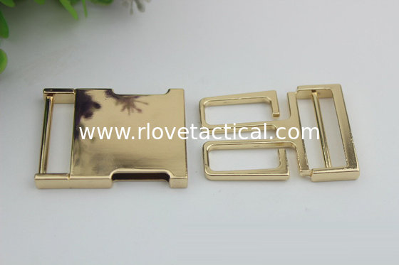 High quality zinc alloy 32 mm light gold fast release buckle for bag parts