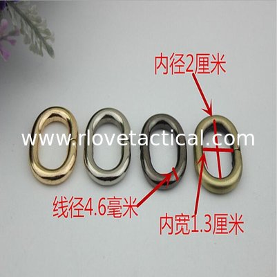 Advantage price 20 mm width nickel iron metal oval ring for bag parts