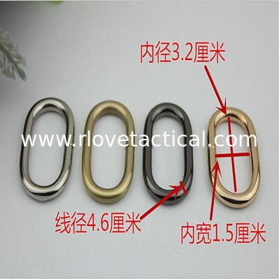 High quality cheap 32 mm anti brass color oval shape iron wire ring for bag making making and fitting