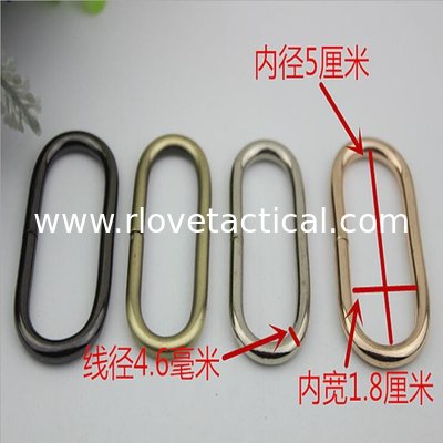 High quality 50 mm hanging nickel metal welding iron oval rings for bags