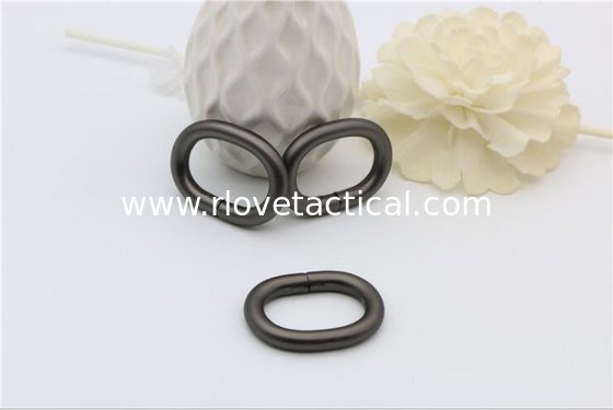 Hot sell popular gunmetal color 25.3 mm oval iron ring for handbag leather straps accessories