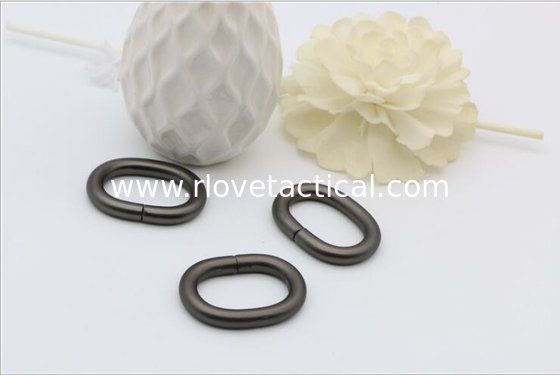 Hot sell popular gunmetal color 25.3 mm oval iron ring for handbag leather straps accessories