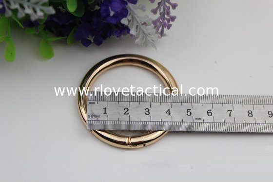 Custom high quality 40 mm light gold round shape spring snap hook for bags