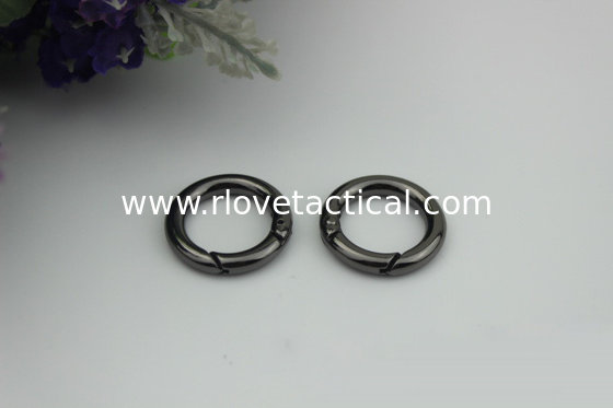 Wholesale gold color handbag hardware zinc alloy 16mm round shape metal spring split ring