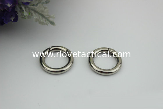 Wholesale gold color handbag hardware zinc alloy 16mm round shape metal spring split ring