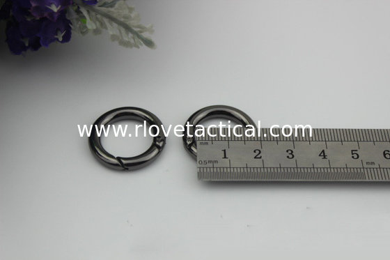 Wholesale gold color handbag hardware zinc alloy 16mm round shape metal spring split ring