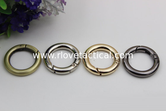 Chinese factory manufacturing zinc alloy 20 mm shiny gold spring gate o ring for handbag