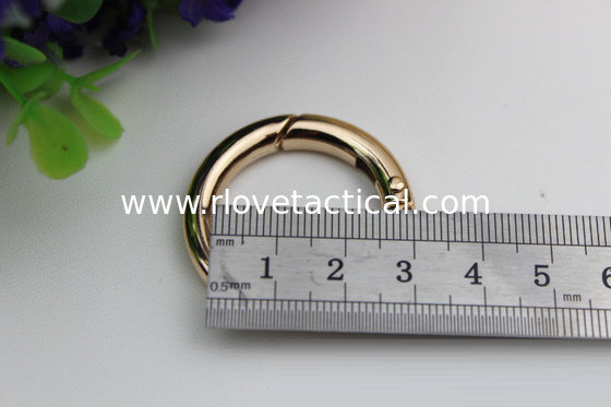 Polished gold inner diameter 25mm metal spring o ring carabiner open ring