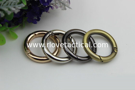 Polished gold inner diameter 25mm metal spring o ring carabiner open ring