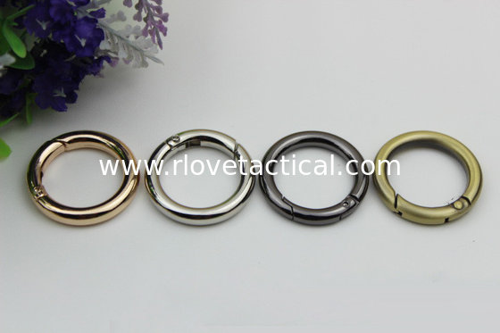 Polished gold inner diameter 25mm metal spring o ring carabiner open ring